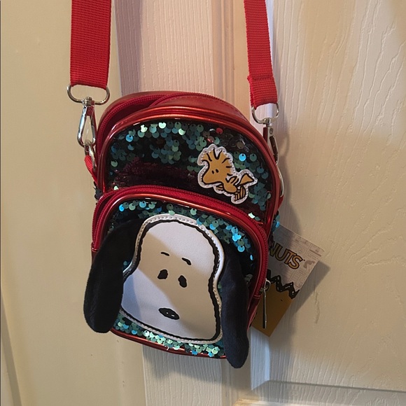 Peanuts | Bags | Peanuts Red And Teal Sequin Mini Bag | Poshmark